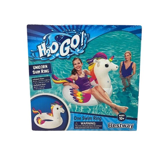 Bestway | Games | Bestway H2o Go Rainbow Unicorn Pool Swim Ring Float ...